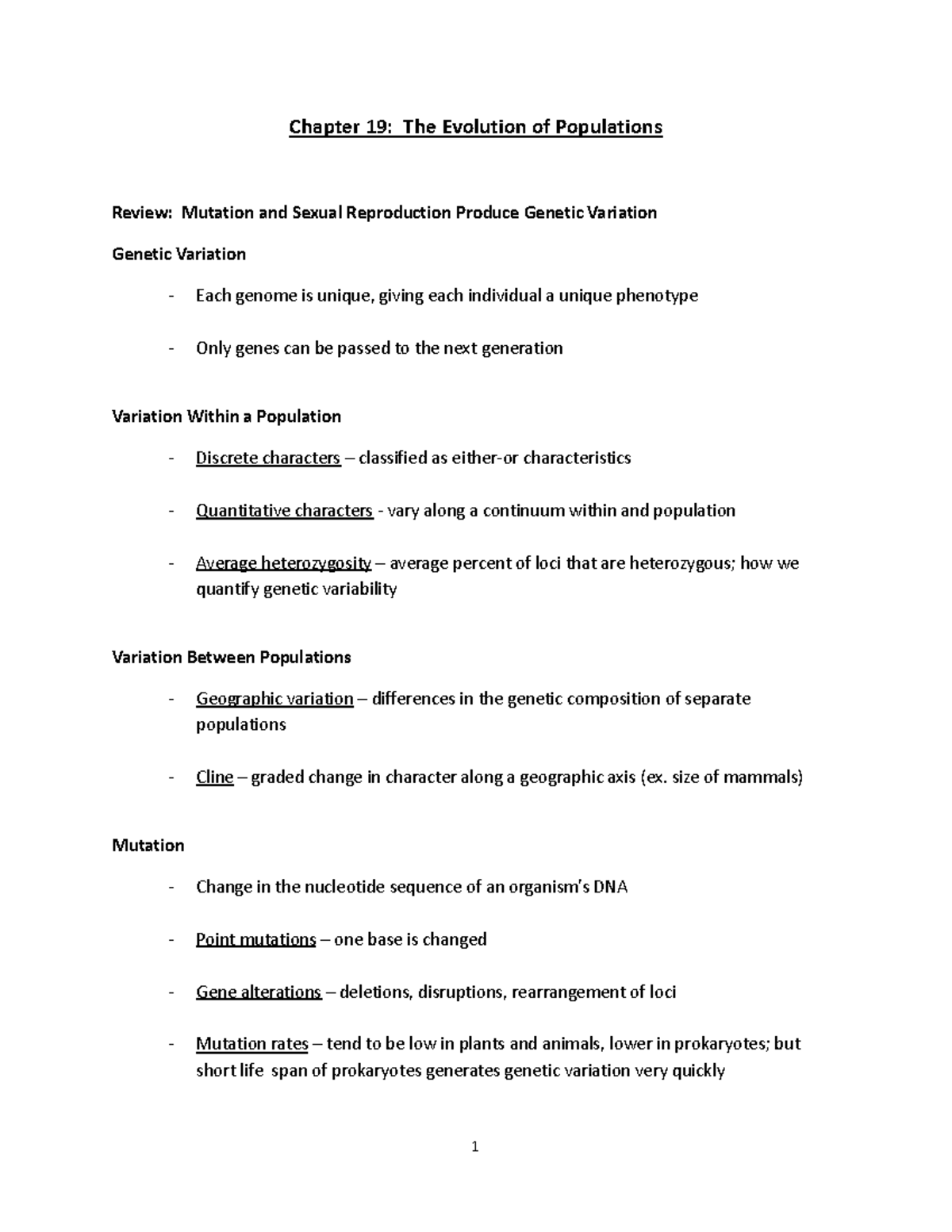 BIO 112 Chapter 19: Exploring Population Genetics and Evolutionary ...
