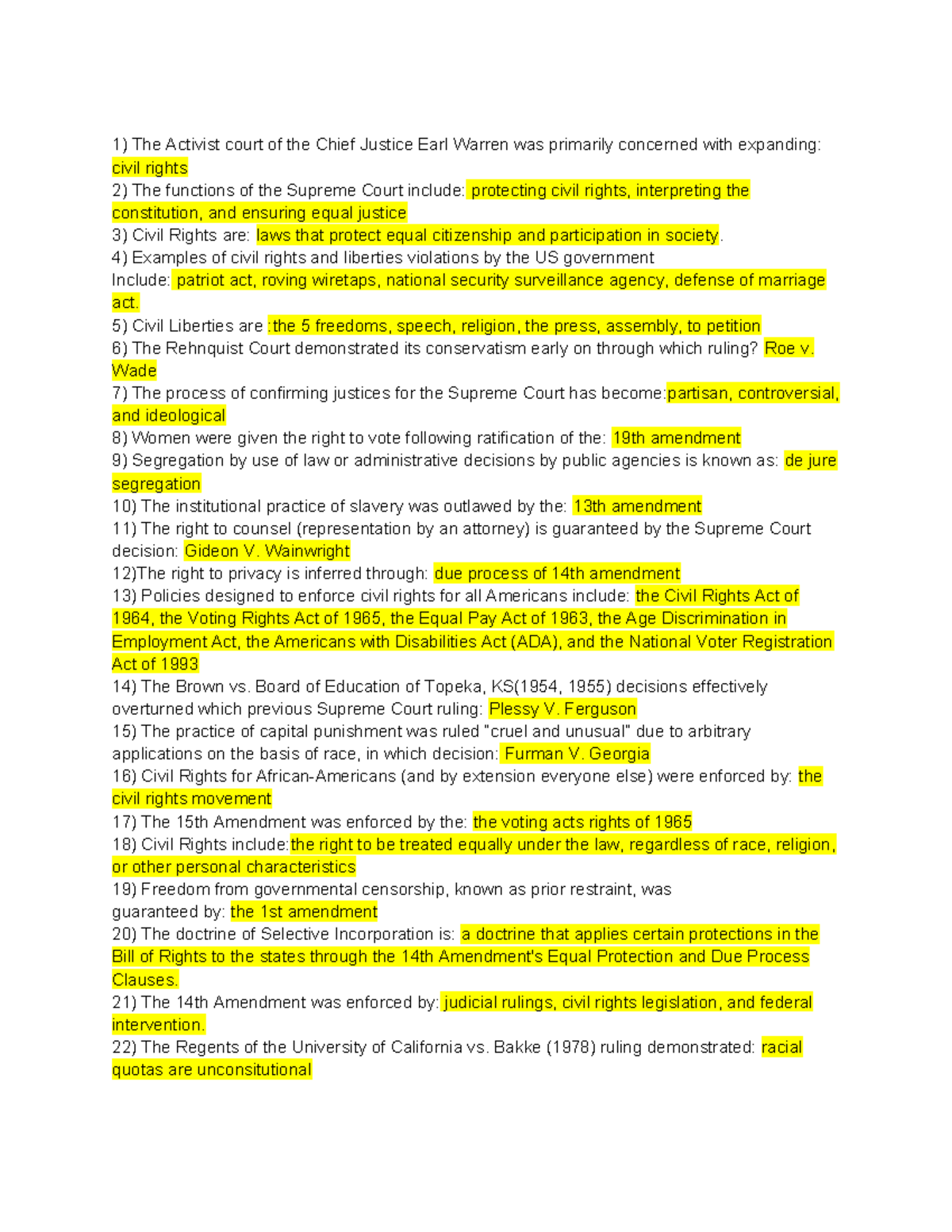 Civil Rights and Constitutional Amendments: Key Supreme Court Cases分析 ...