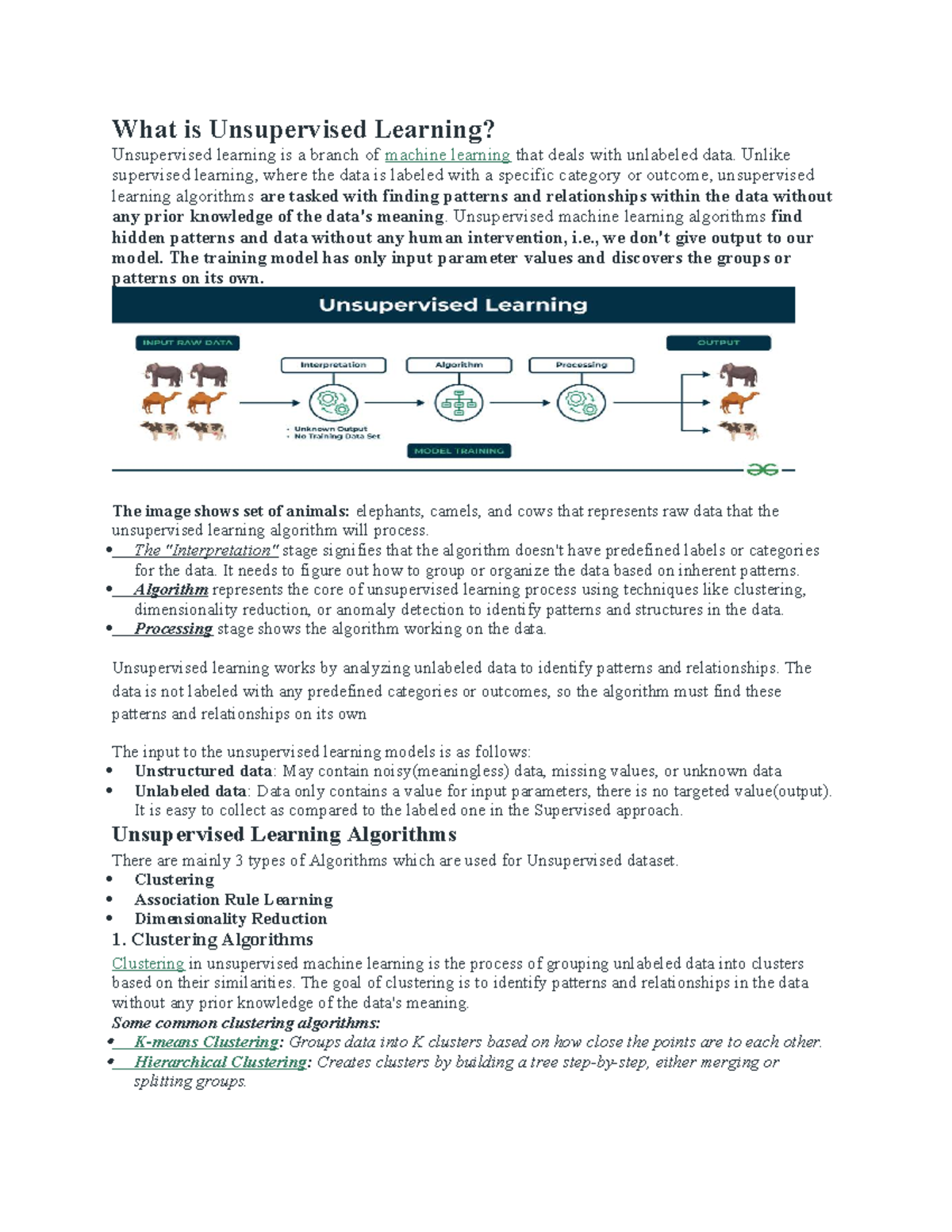 USL UNIT-1: Unsupervised Learning Concepts & Python Implementation - Studocu
