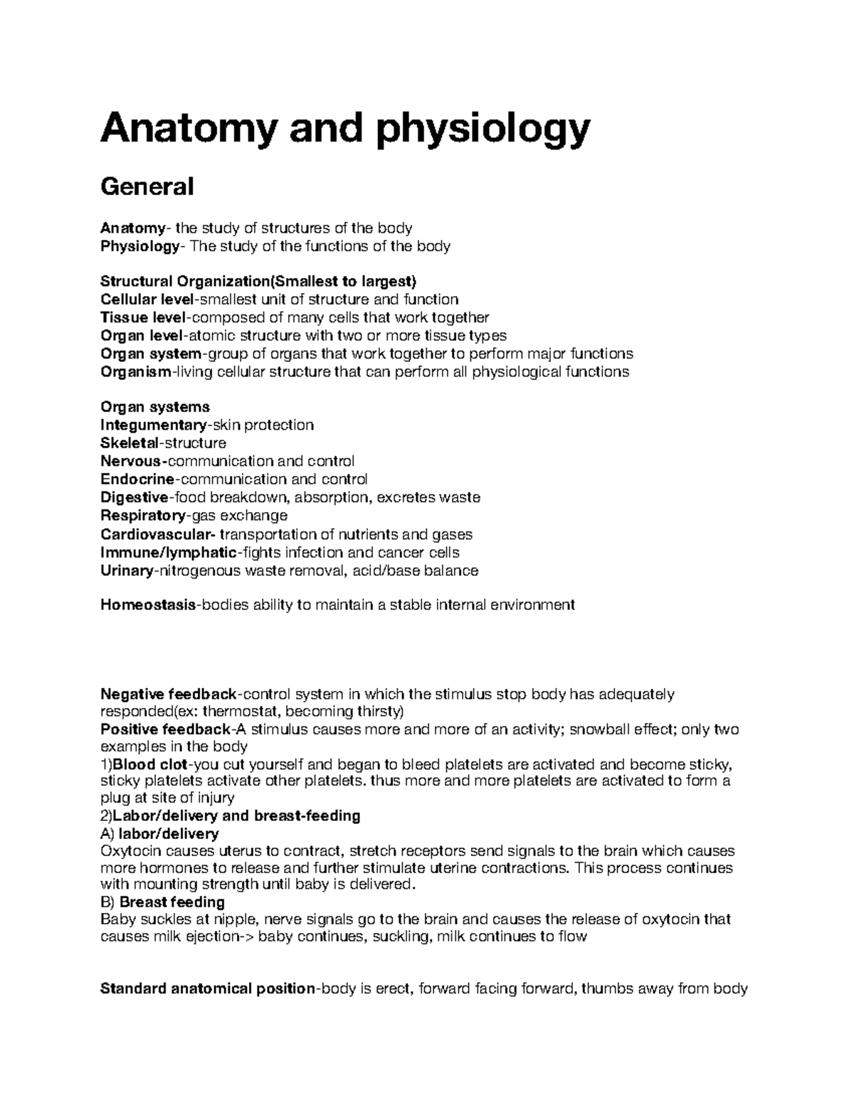 Anatomy and Physiology Overview: Key Concepts and Systems - Anatomy and ...