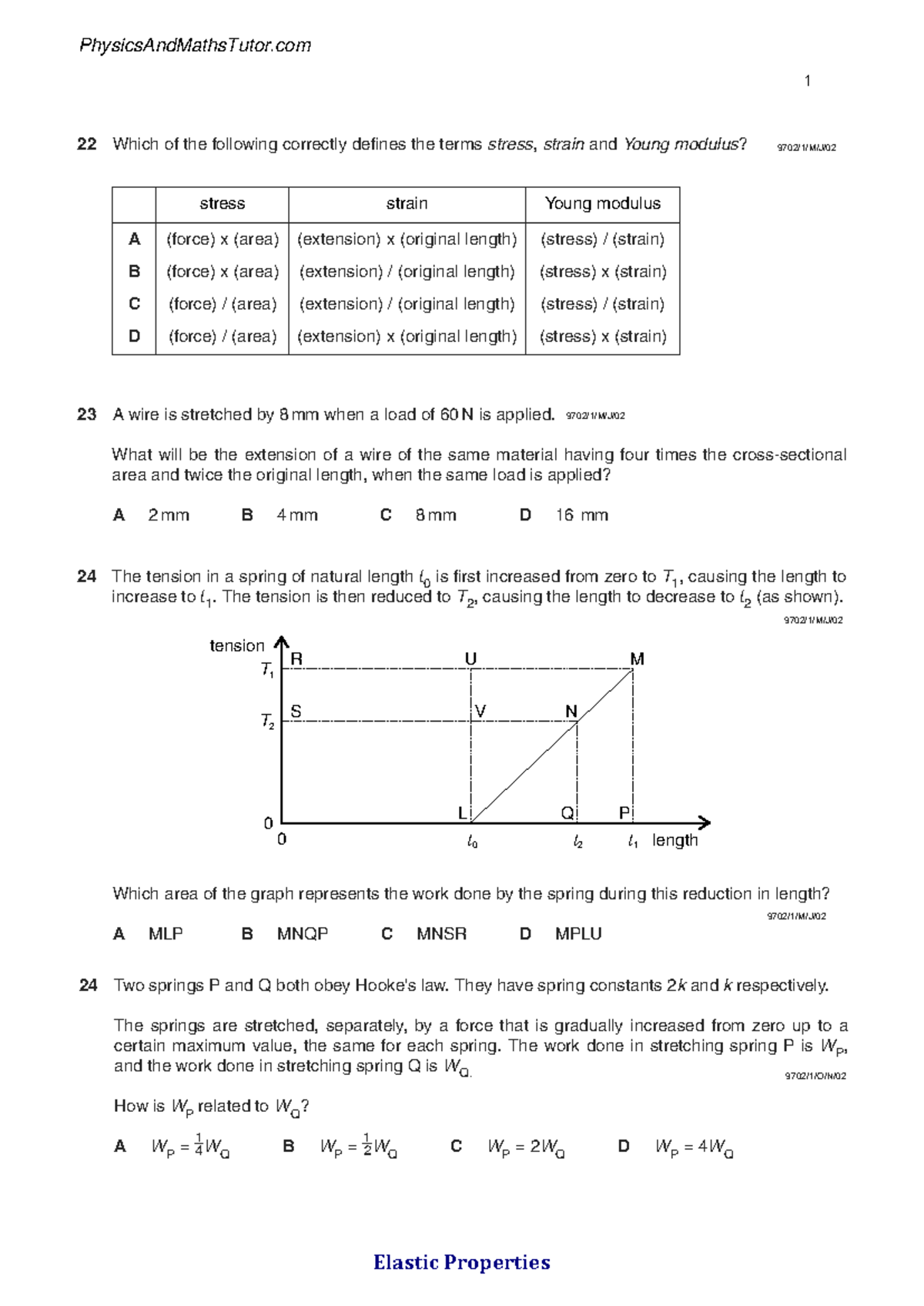 Deformation of Solids - PhysicsAndMathsTutor.com Study Guide - Studocu