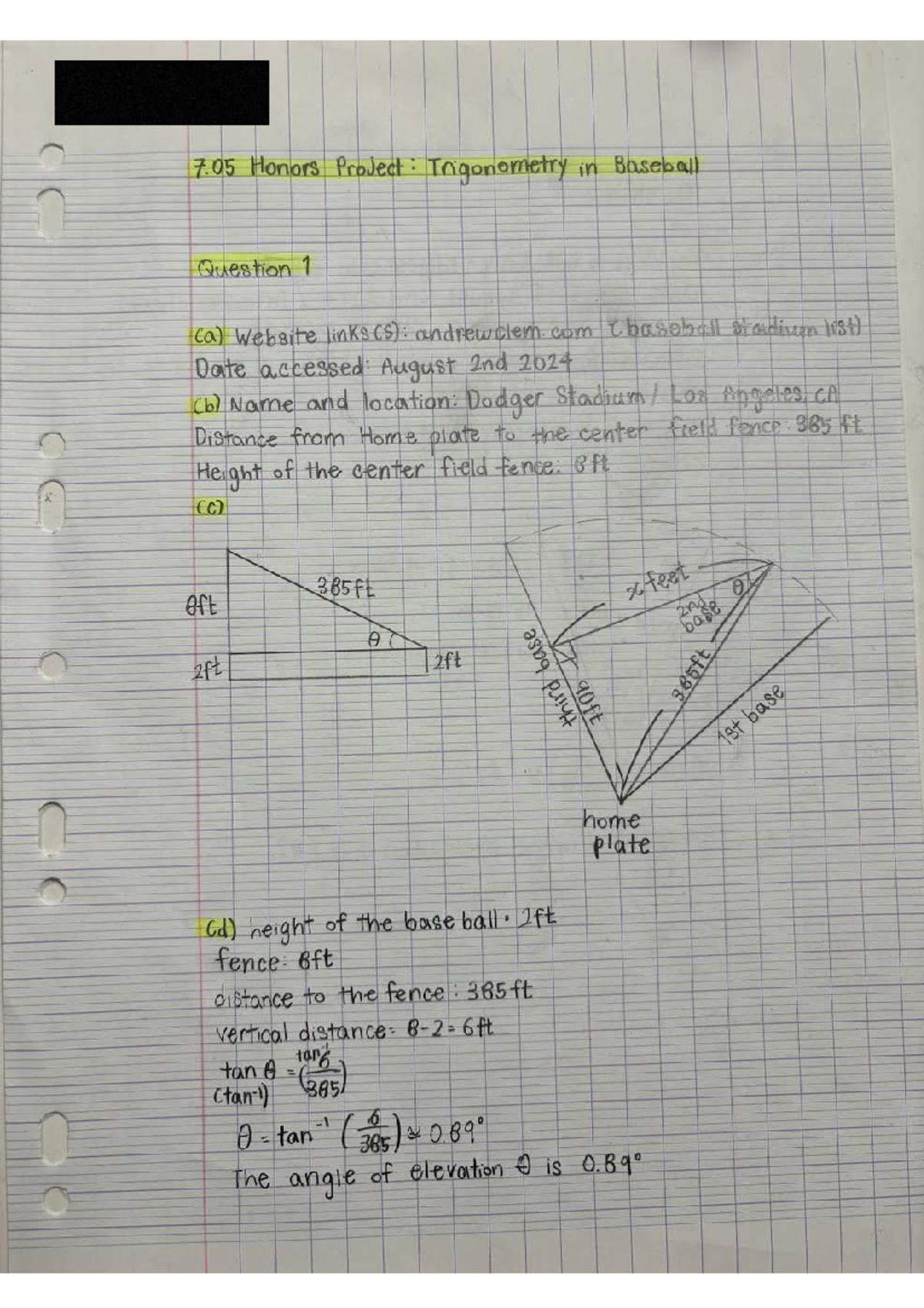 [Honors Geometry] Honors Project: Trigonometric Analysis in Baseball ...