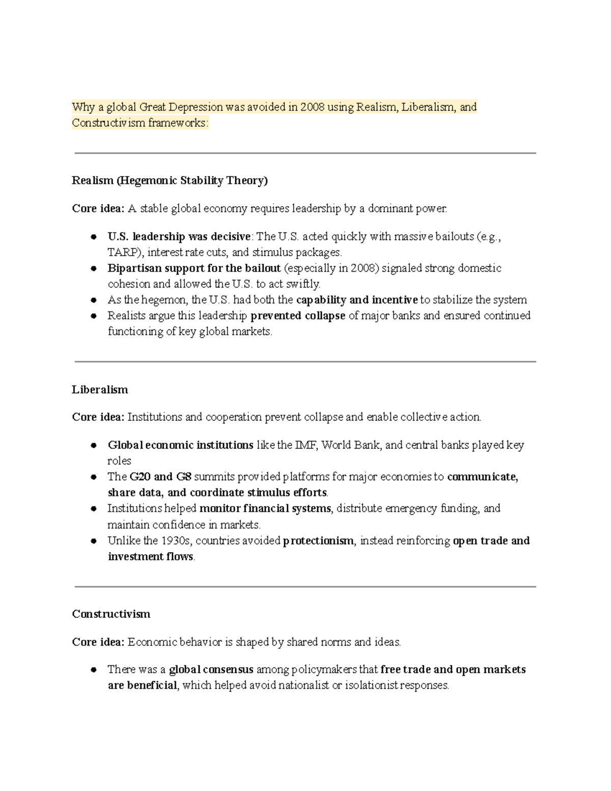 Global Problems Solved: Liberalism, Constructivism & Realism ...