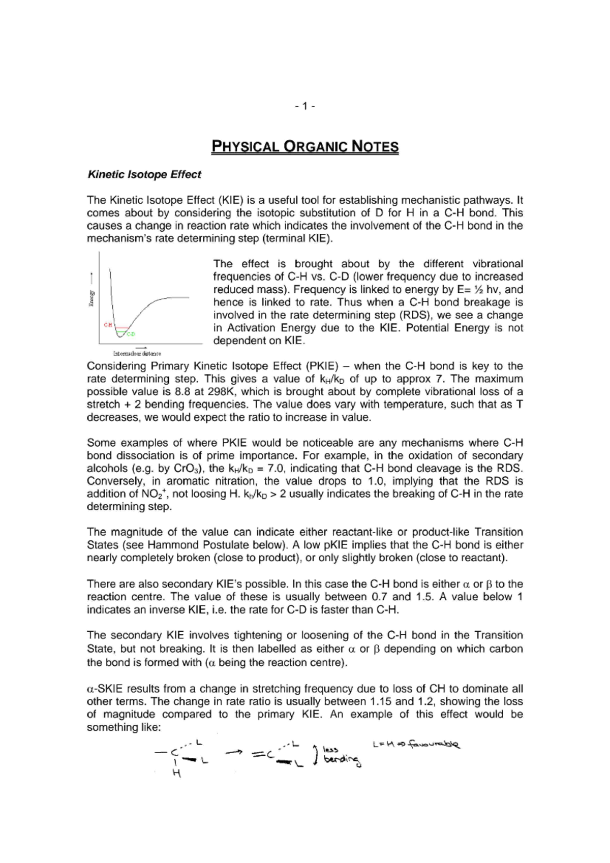 Physical Organic Chemistry Notes for 9p Class - Studocu