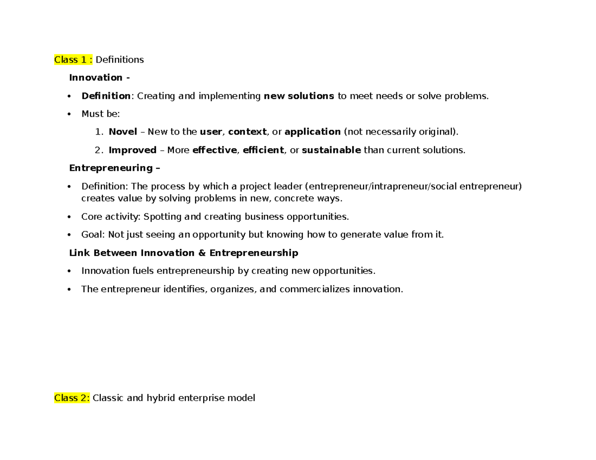 Final Exam Prep - Entrepreneurship Concepts and Case Studies (002 ...