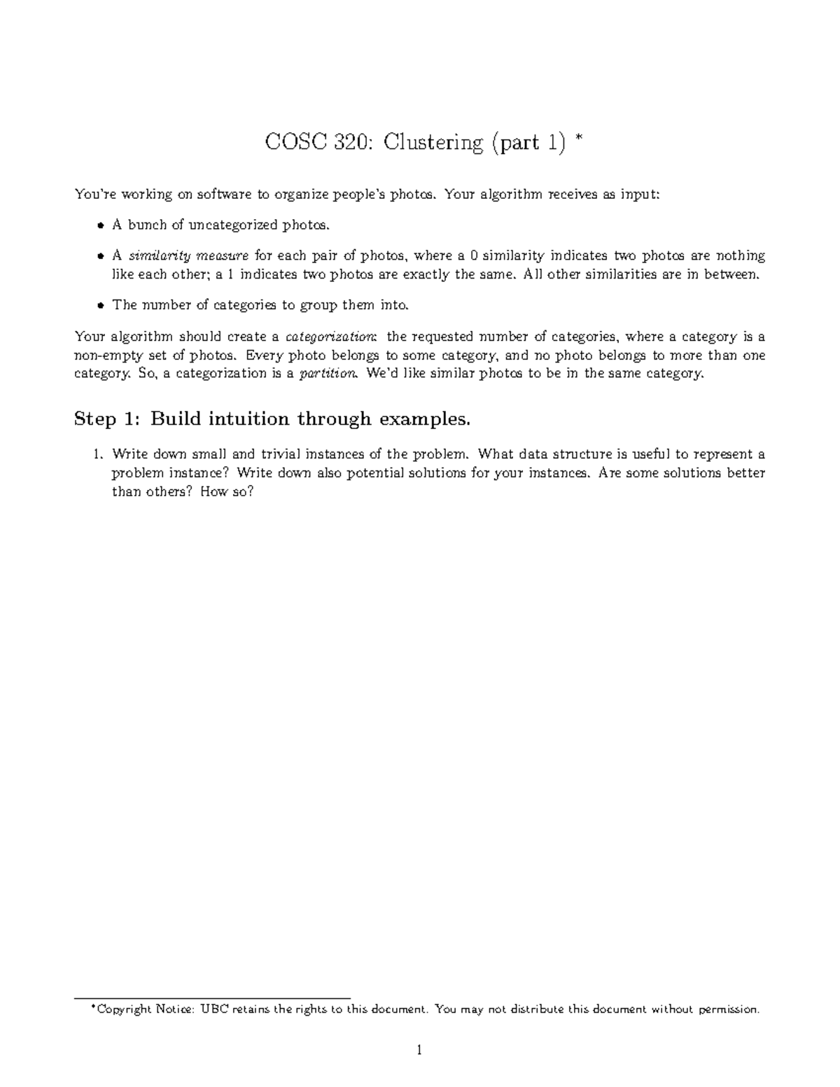 COSC 320: Clustering Algorithm Development Worksheet - Studocu