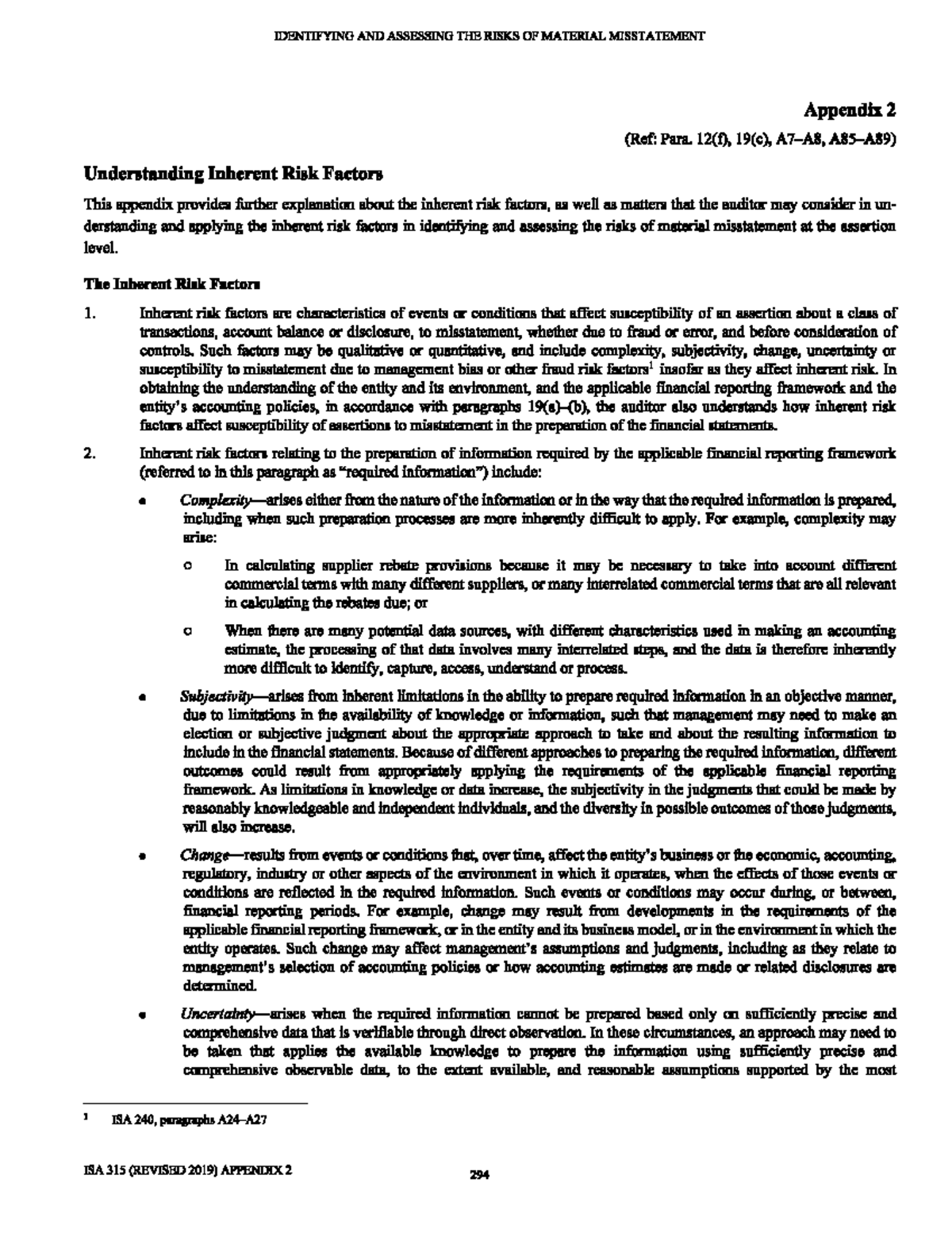 Unit 4 - Understanding Inherent Risk Factors for Auditors - Studocu
