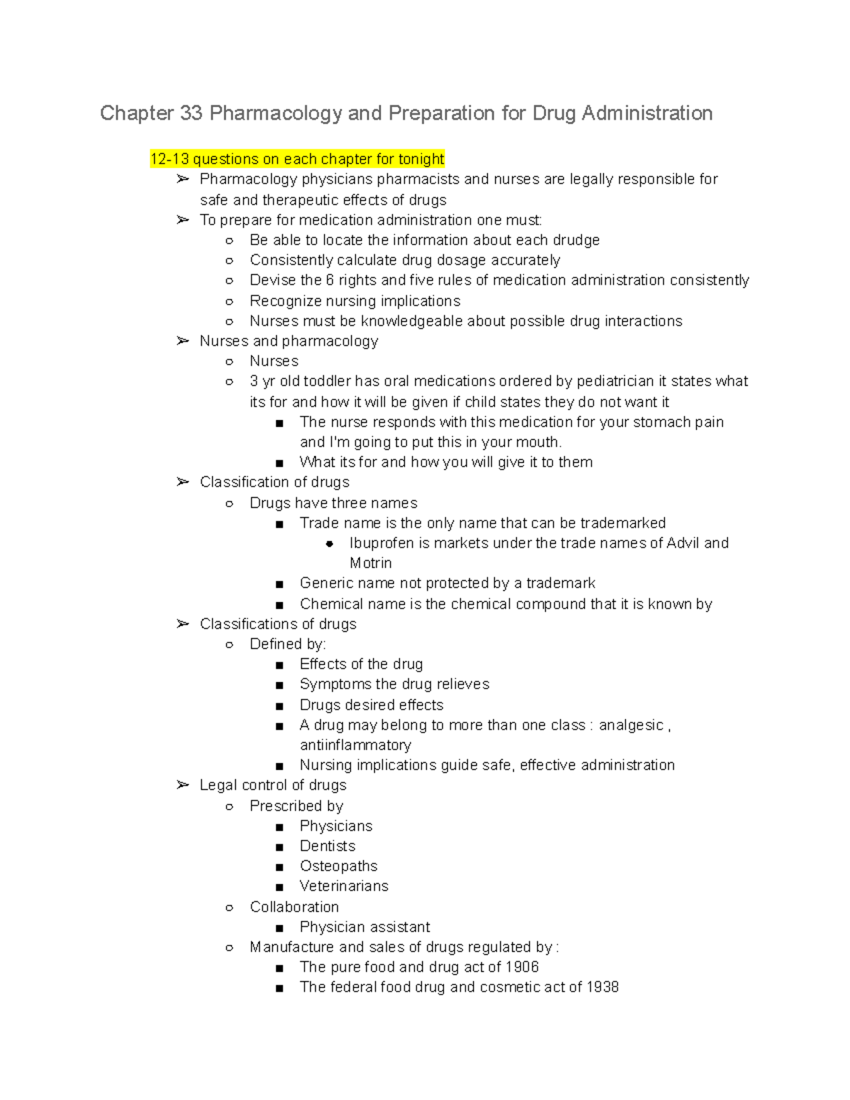 Fundamentals Exam #7 - Pharmacology & Administration Study Guide - Studocu