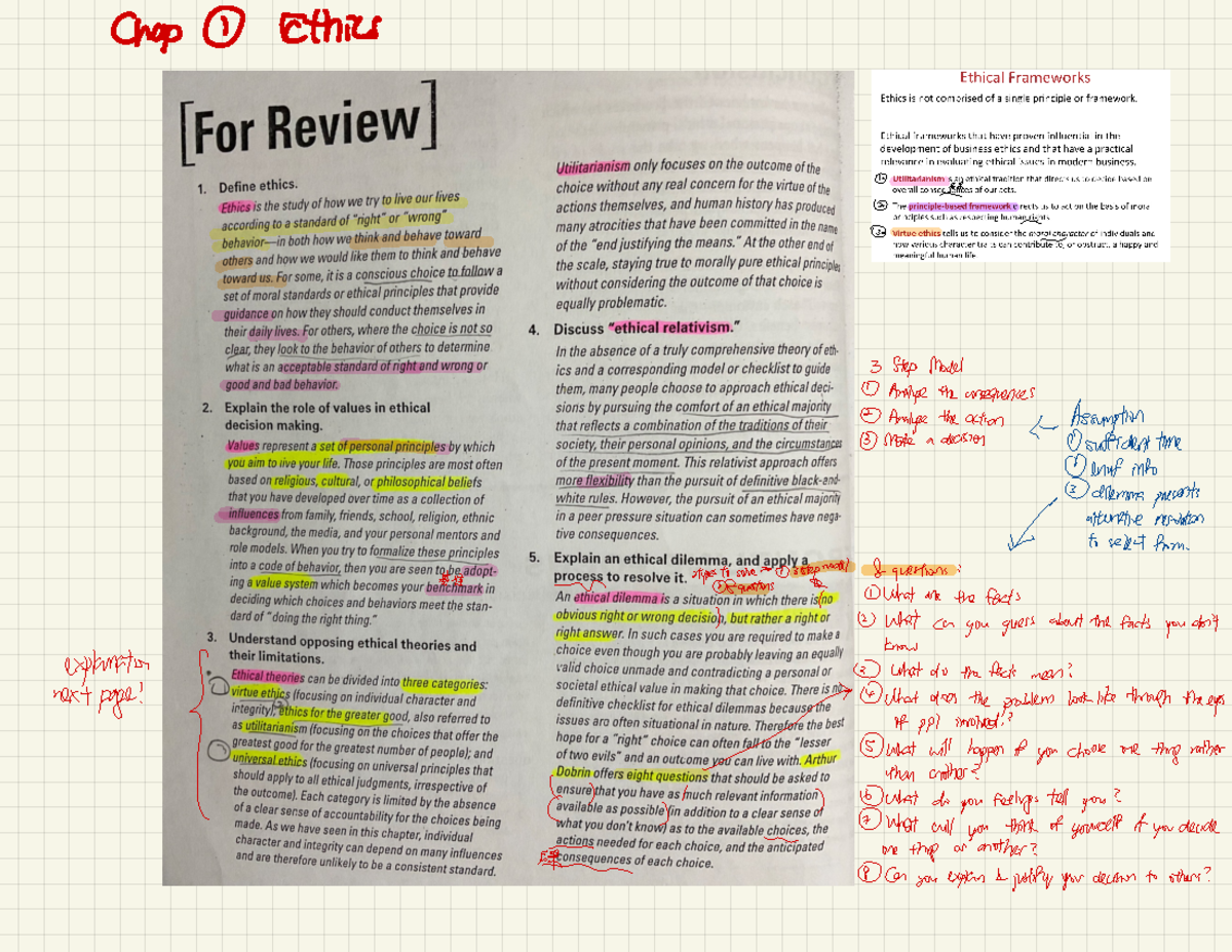 Bus Ethics Chapter 1-10: Key Notes from Textbook Summary - Studocu