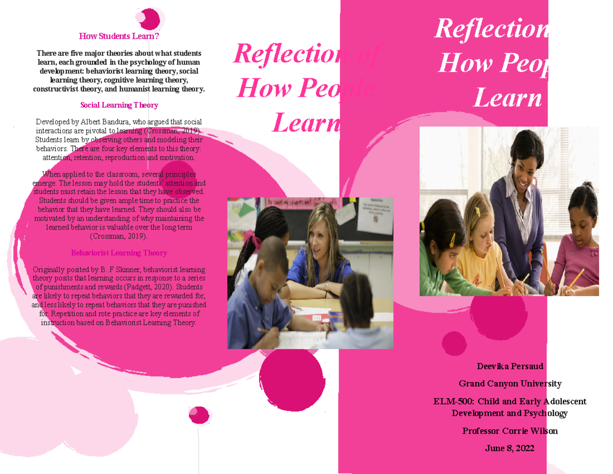 Brochure: Learning Theories in Child & Adolescent Development ELM-500 ...