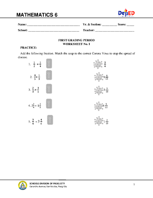 Math 6-Q1-DW13 - Modules - 1 MATHEMATICS 6 SCHOOLS DIVISION OF PASIG ...