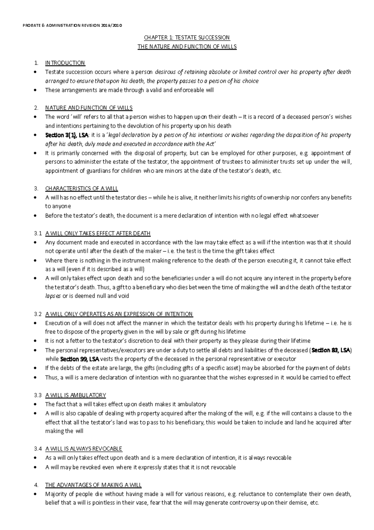 Probate and Administration - ATP Testate Succession Overview - Studocu