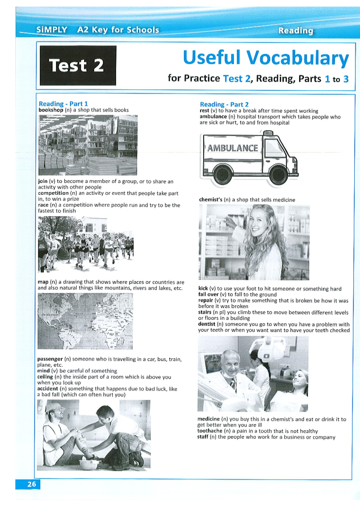 502 - Simply A2 Key for Schools: Vocabulary for Practice Test 2 - Studocu