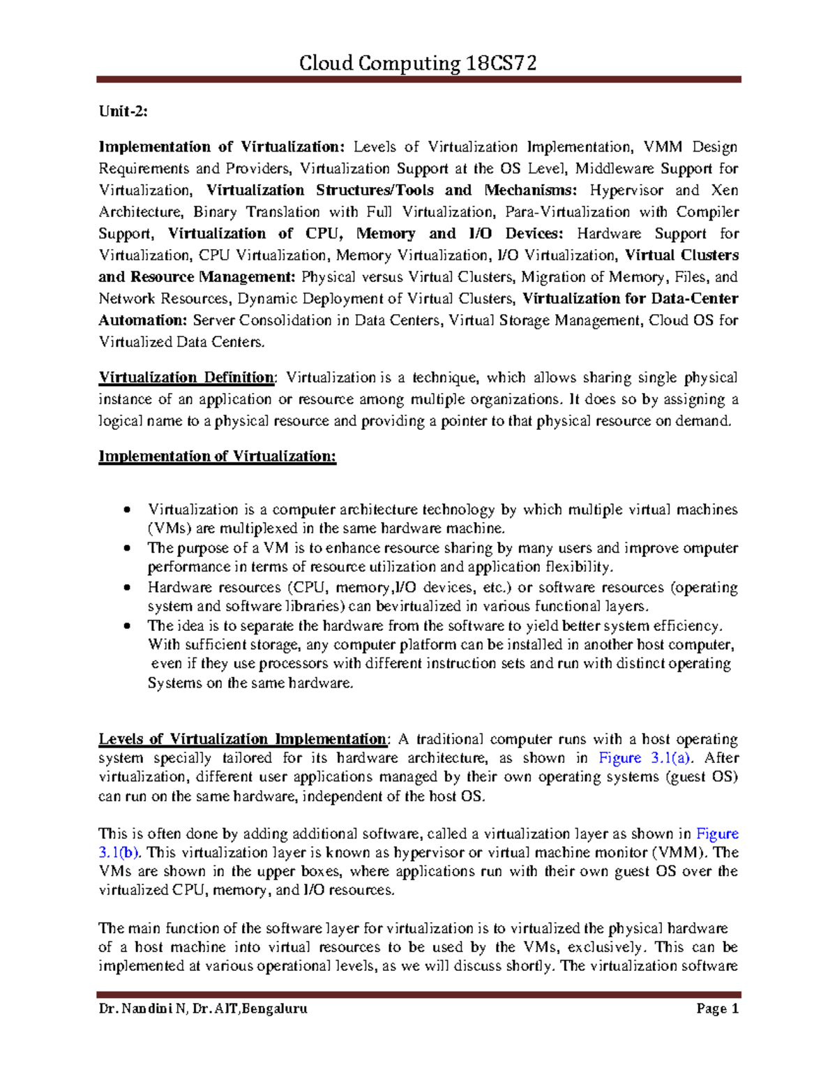 Virtualization Techniques in Cloud Computing: An Overview of Implementation - Studocu
