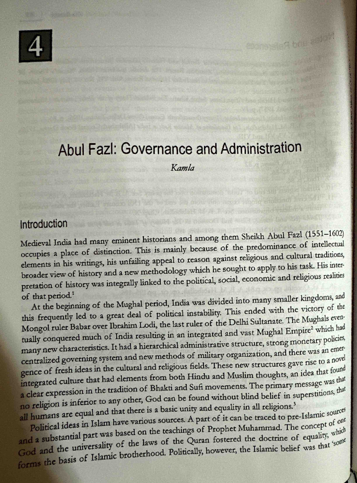 Abul fazl amipt - good - Abul Fazl: Governance and Administration Kam/a ...