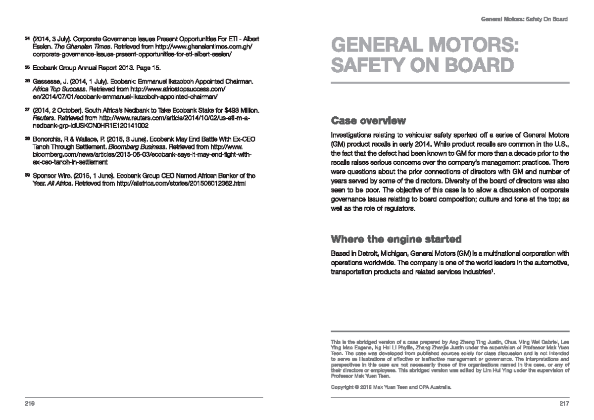 General Motors case - Board of Directors' performance in crisis ...