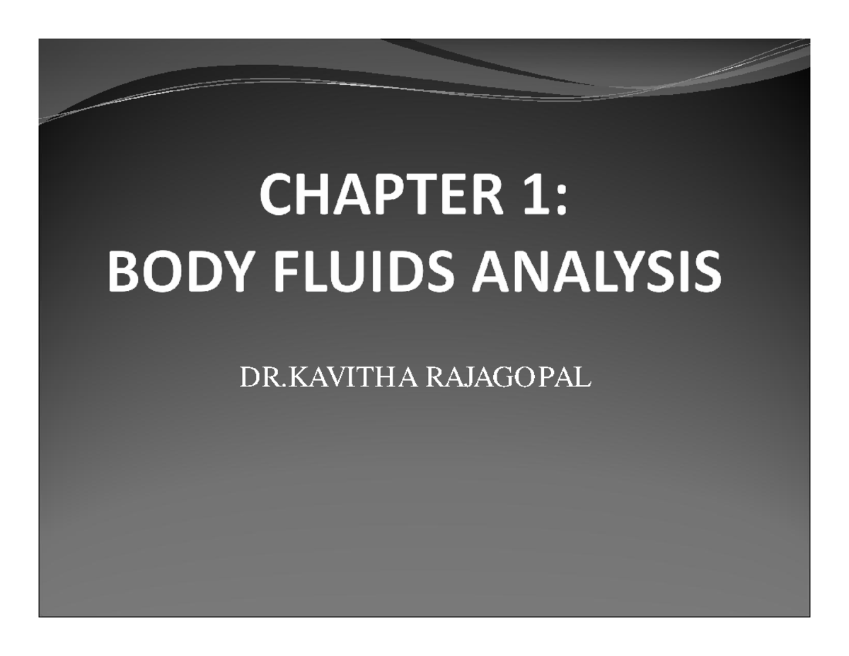 Chapter 1: Understanding body fluids and blood types in human biology ...