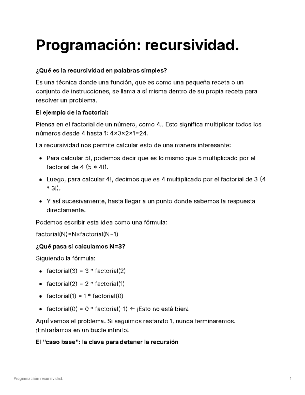 Recursividad en programación - Programación: recursividad. ¿Qué es la recursividad en palabras ...