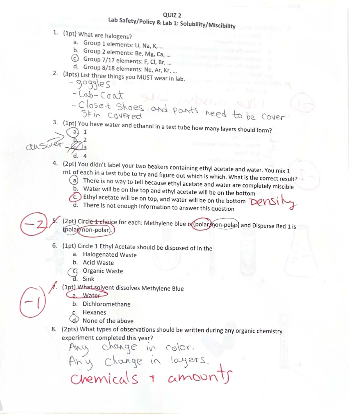 Lab Quizzes 2-12: Organic Chemistry Practical Assessments - Studocu