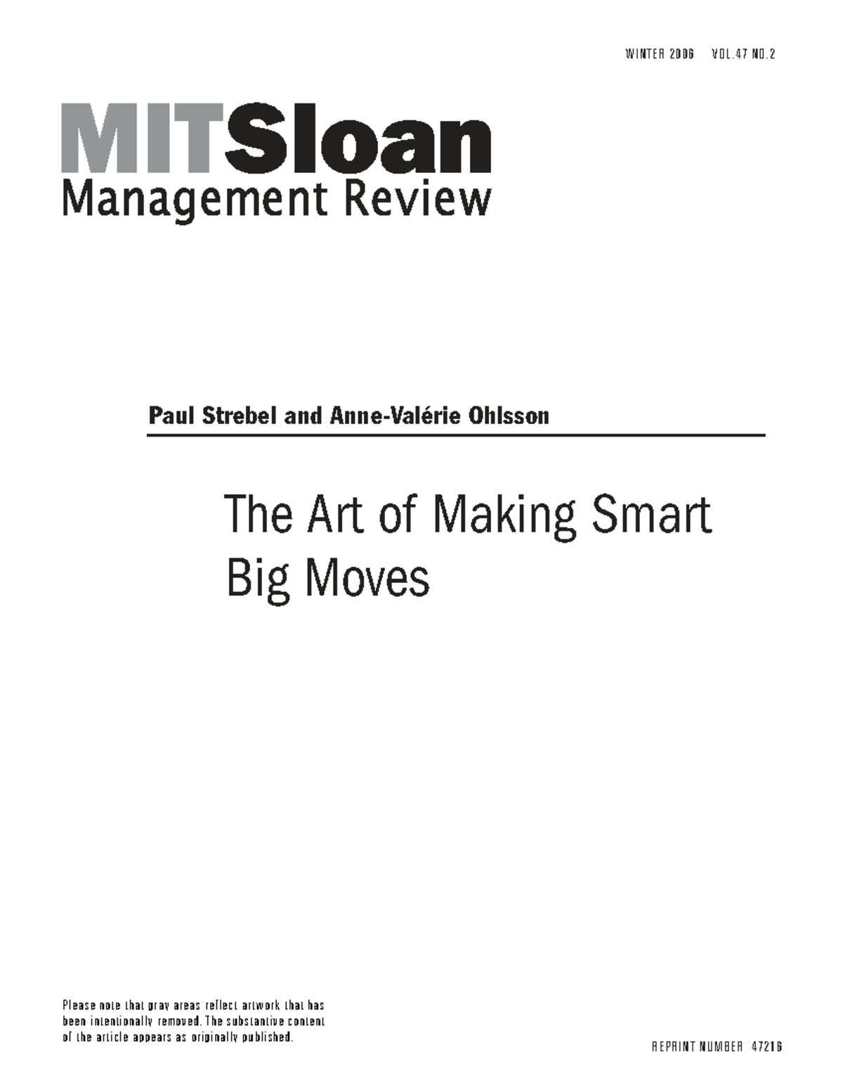 The Art of Making Smart Big Moves: Insights from Paul Strebel and ...