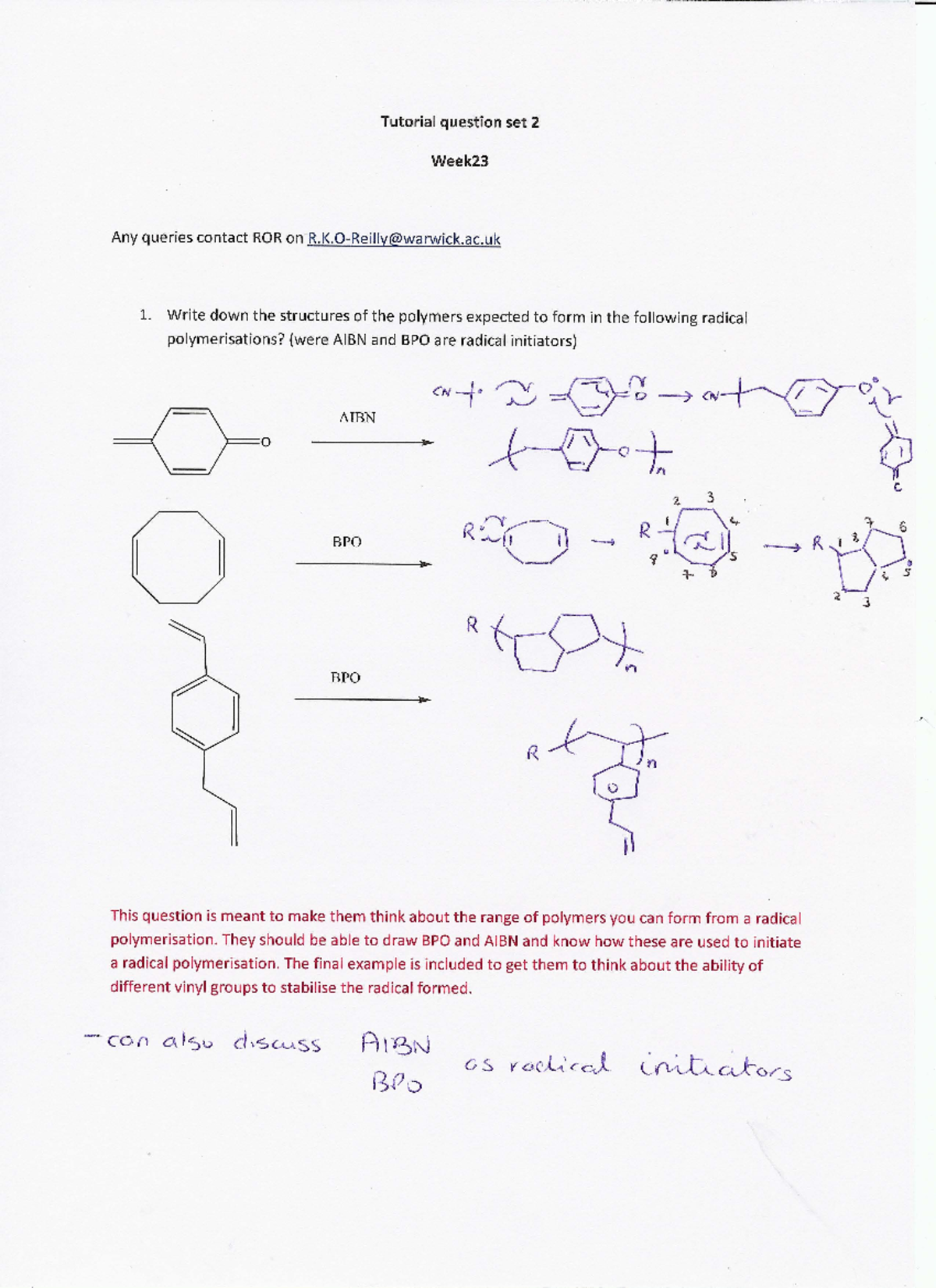 CH242 2009-2010 Tutorial 2 Worked Solutions - CH242 - Warwick - Studocu