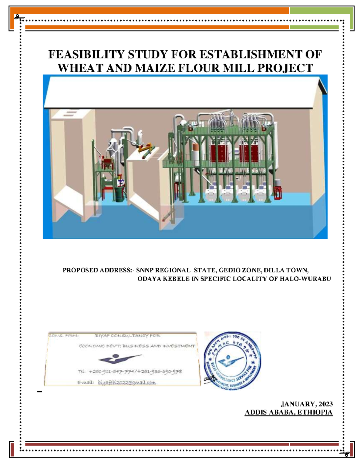 Feasibility Study of Wheat and Maize Flour Mill Project (2023) - Studocu