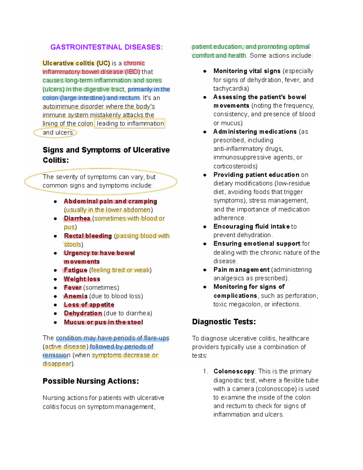 GASTROINTESTINAL DISEASES: Nursing Care for Ulcerative Colitis and More ...