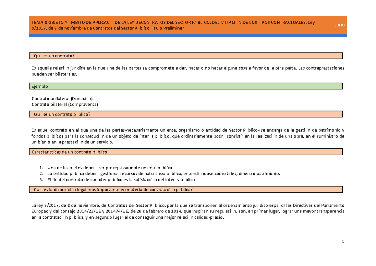 TEMA 8: OBJETO Y APLICACIÓN DE LA LEY DE CONTRATOS DEL SECTOR PÚBLICO ...
