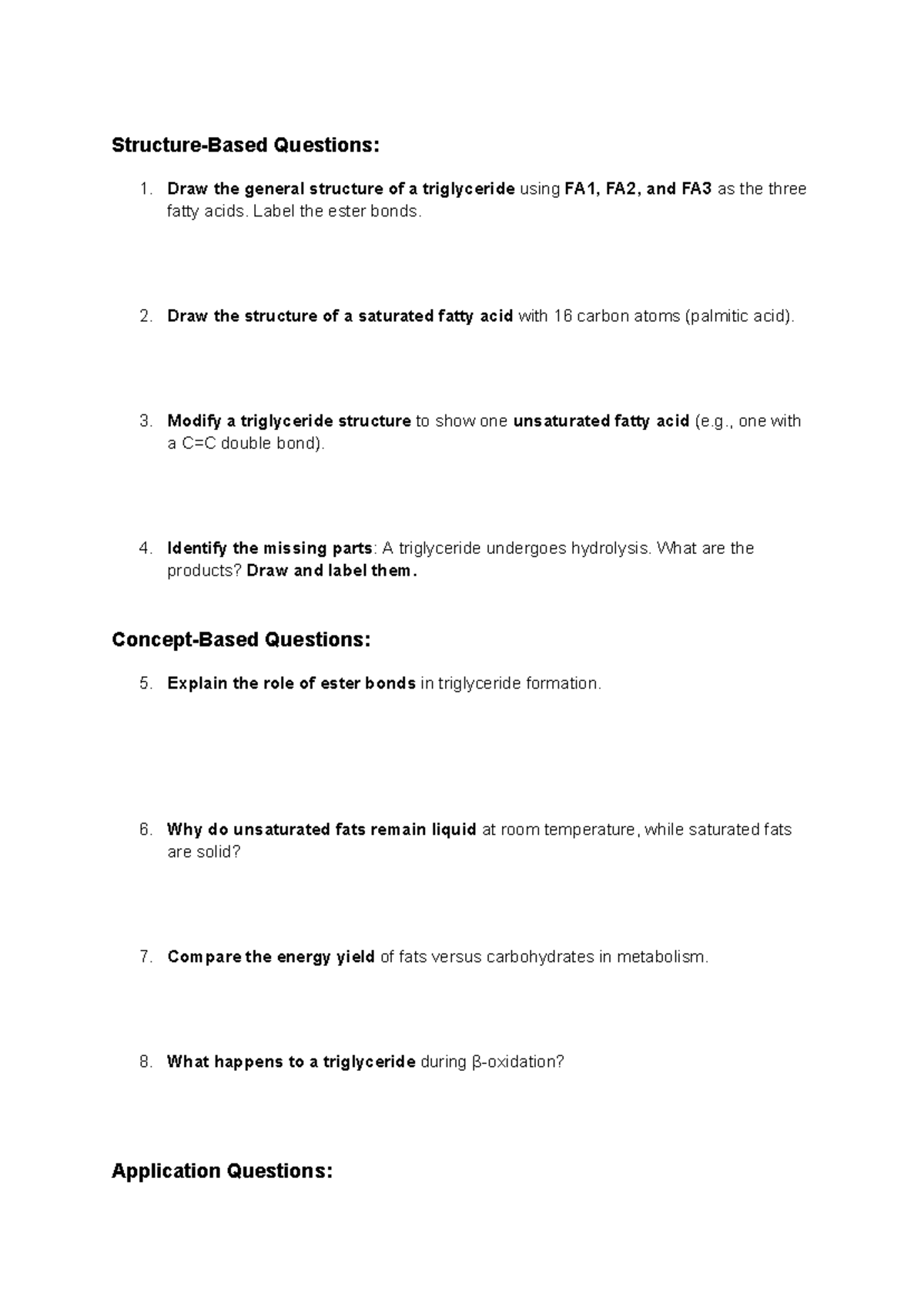 Structure-Based Questions - Structure-Based Questions: Draw the general ...