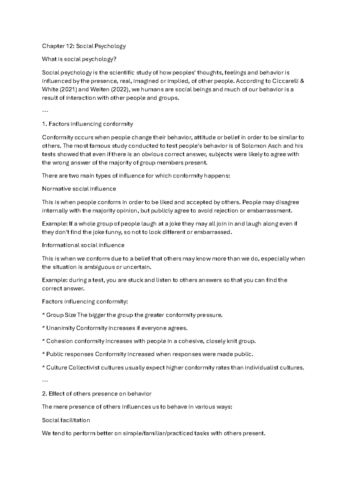 Chapter 12: Social Psychology - Key Concepts and Influences (PYGPB 1-22 ...