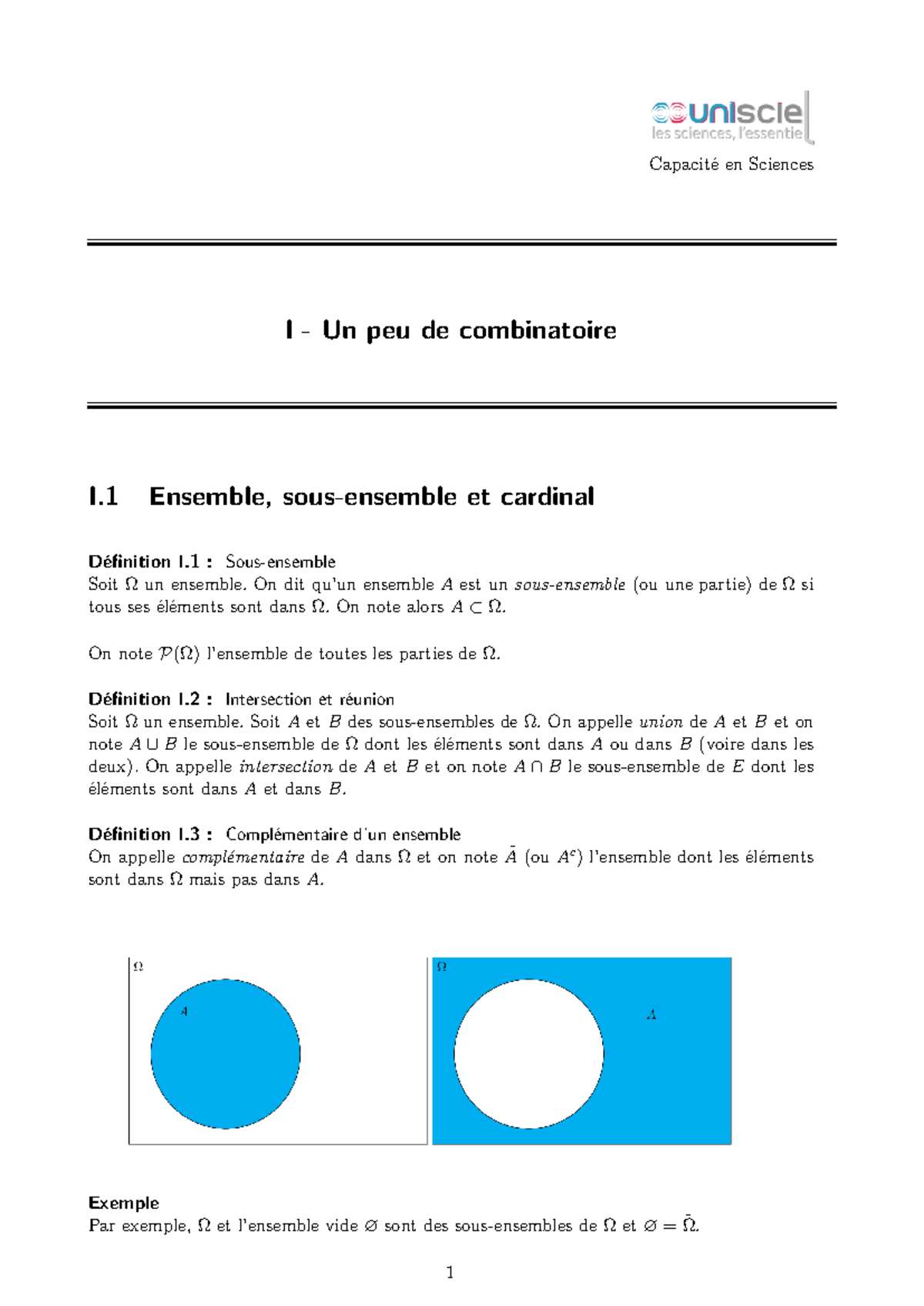 Cours de Combinatoire – Stat Prob 01 : Concepts Fondamentaux et ...