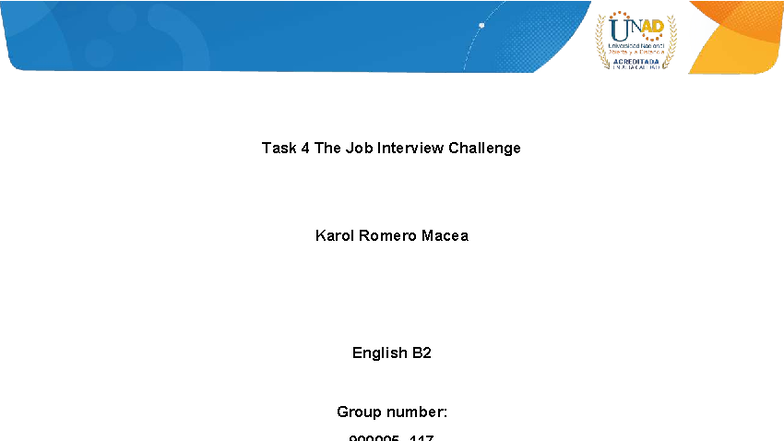 Task 4: Job Interview Challenge Reflection - English B2 - Studocu