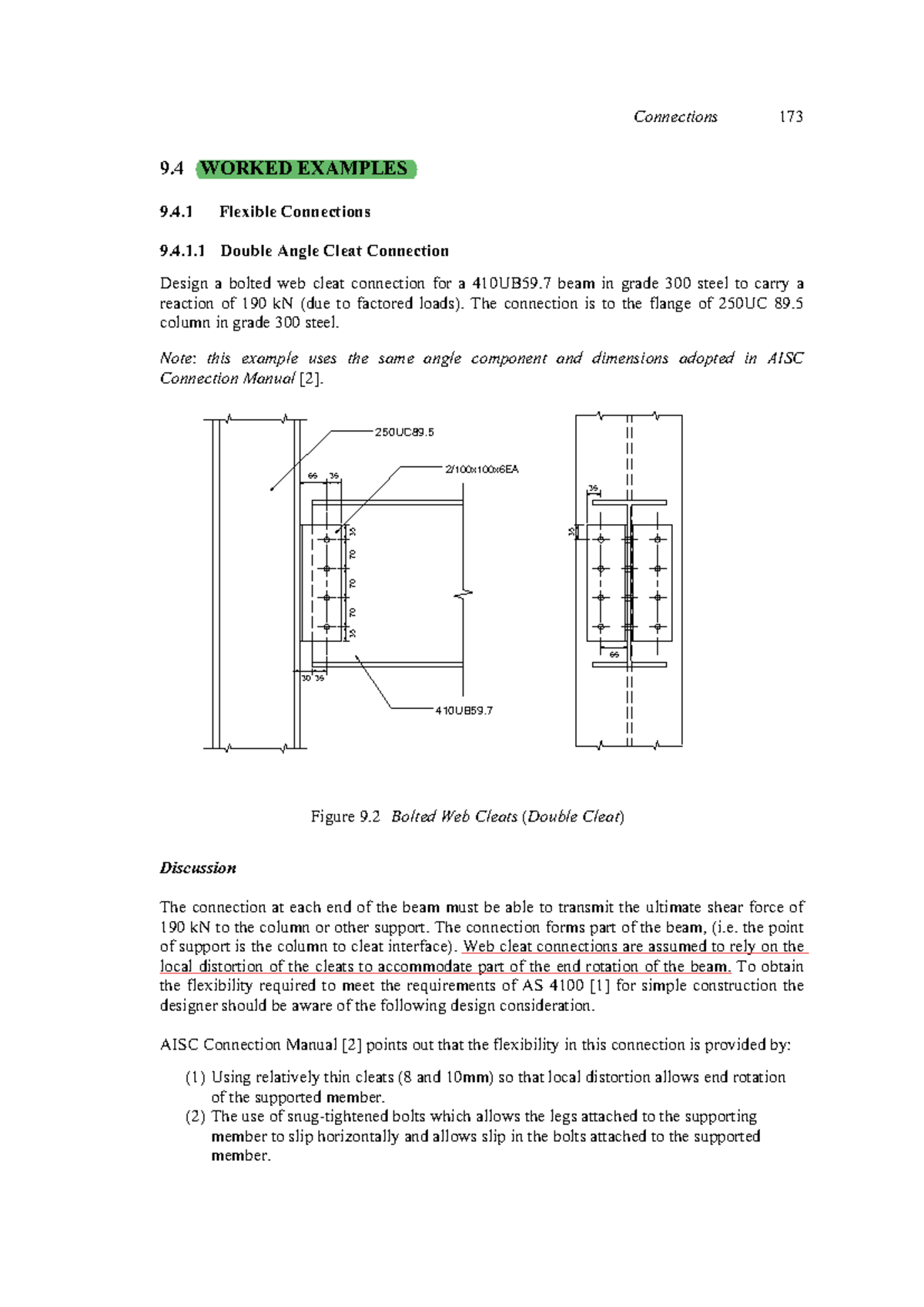 Connections 173: Steel Structures Design Example for Cleat Connections ...
