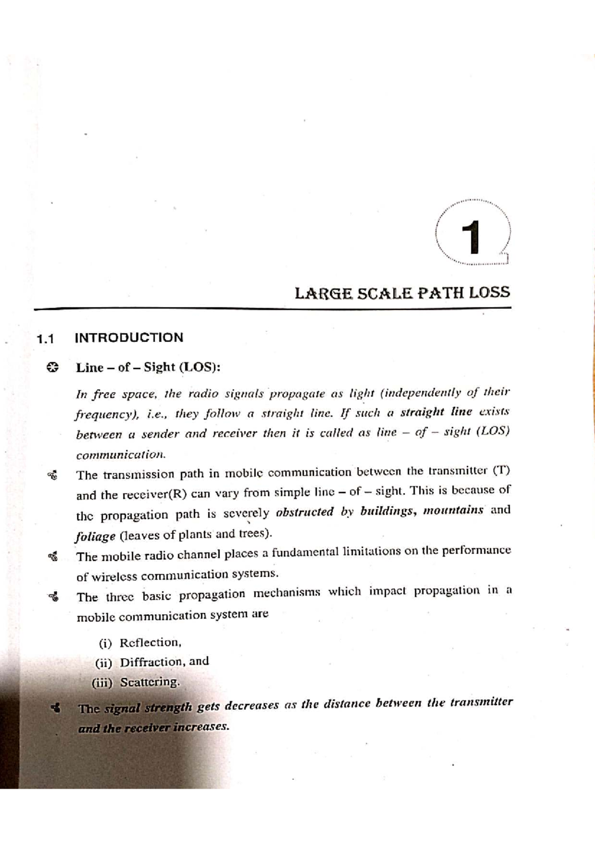 WSN UNIT-1: Large Scale Path Loss and Propagation Models - Studocu