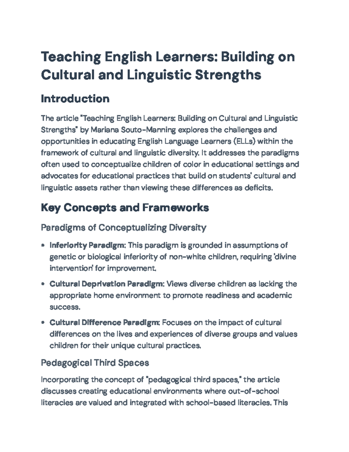 Teaching ELLs: Utilizing Cultural & Linguistic Strengths in Education ...