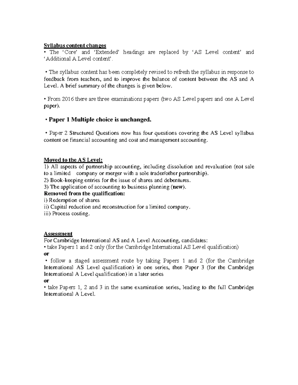 Accounting CIE AS Level Notes - ACCOUNTING AS LEVEL NOTES 9706 Contents ...