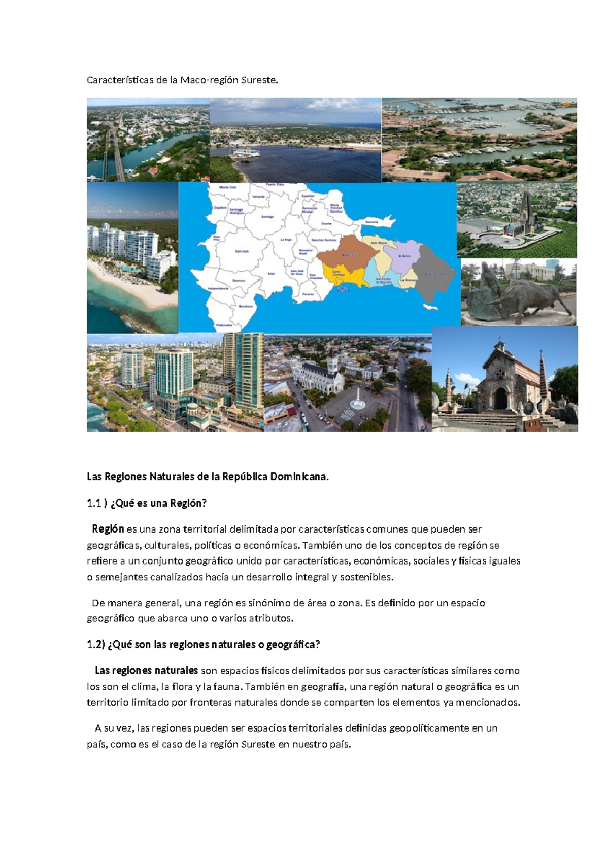 Características de la Macro-región Sureste: Análisis Detallado (GEOG ...