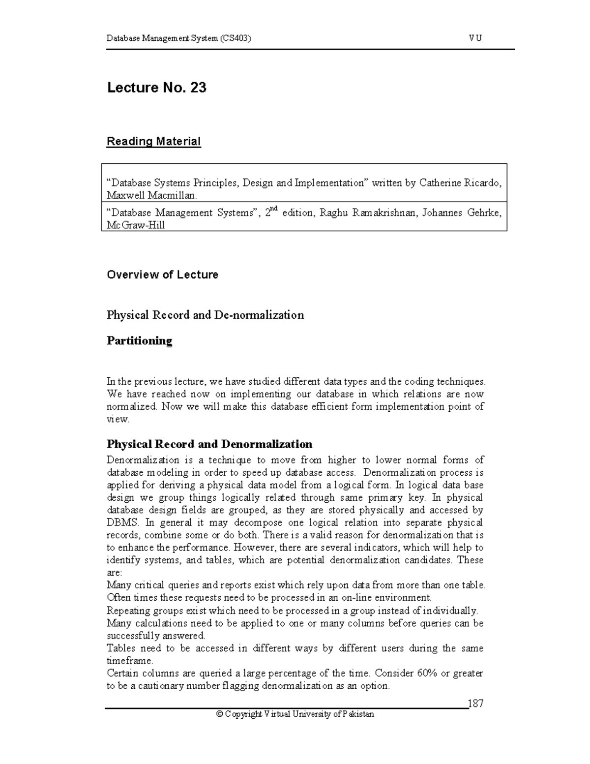 CS403 Database Management Systems Complete Handouts Pdf 2 - - Studocu