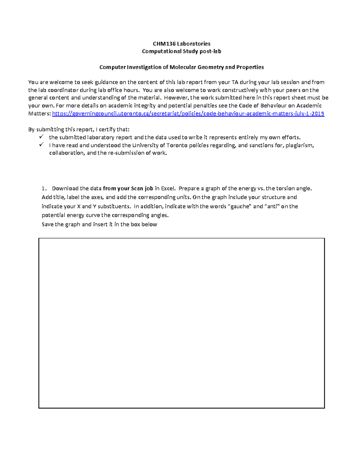 CHM136 Lab Report: Computational Study of Molecular Geometry ...
