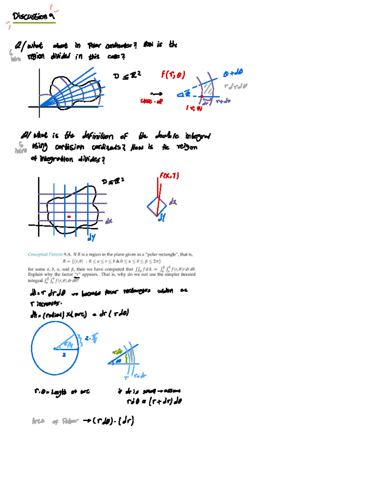 Math 53 Discussion 9: Understanding Polar Coordinates and Double ...