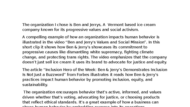 Ben & Jerry's: Social Activism and Corporate Responsibility Analysis ...