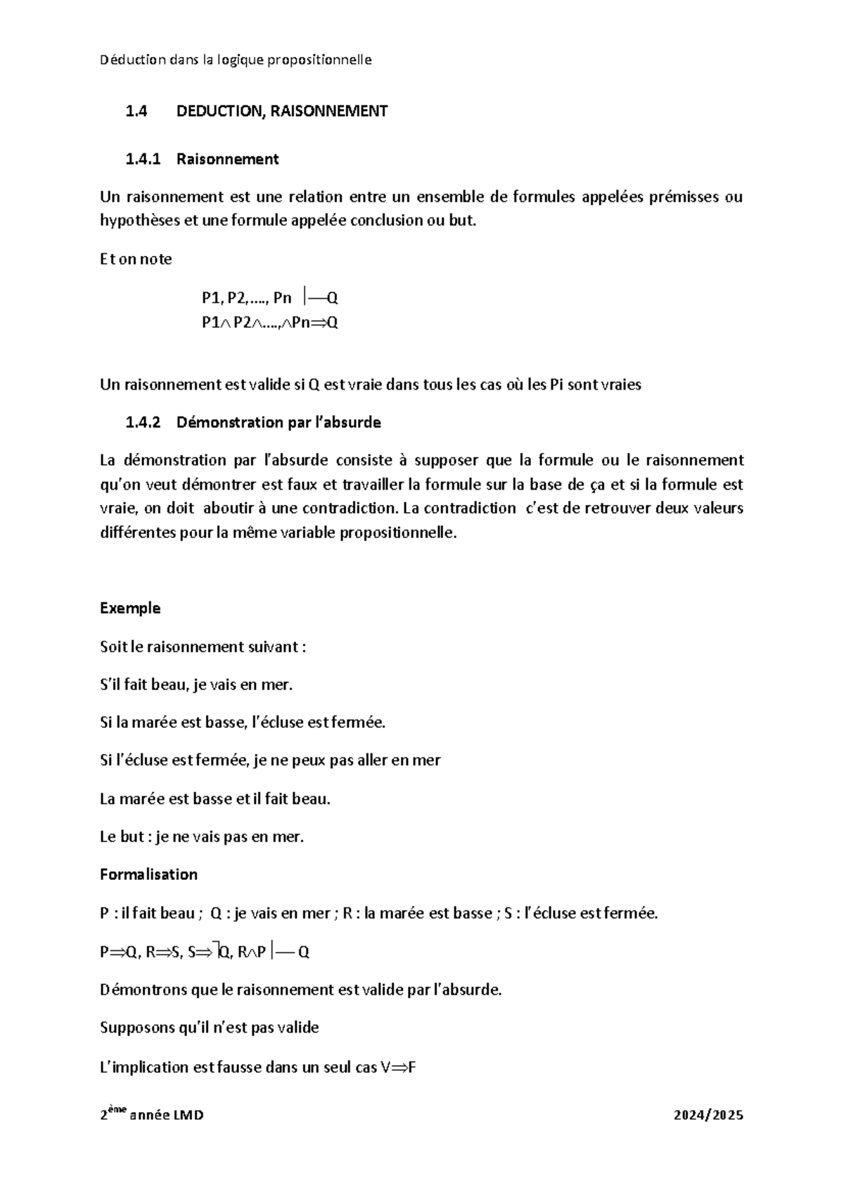 Cours 2 LOG 2024 - University USTO LOG L2 Informatique LMD - 1 ...