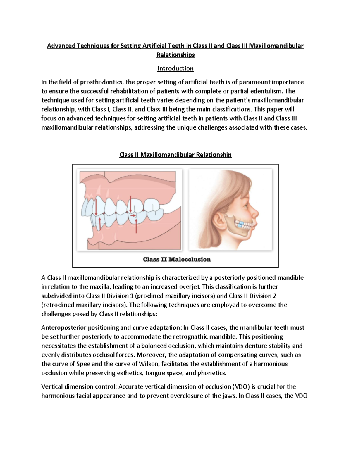 Advanced Techniques for Artificial Teeth - Class II & III Maxillo ...