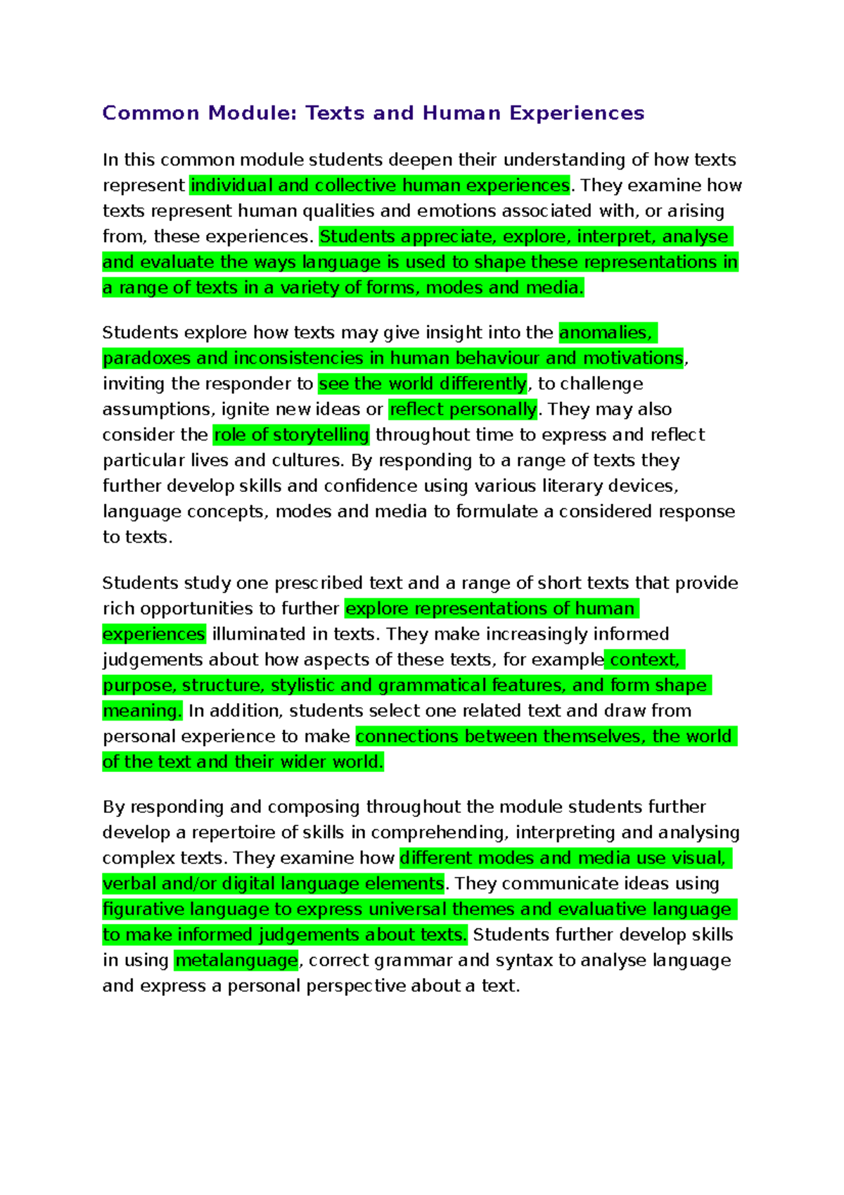 Common Module Rubric - Studocu