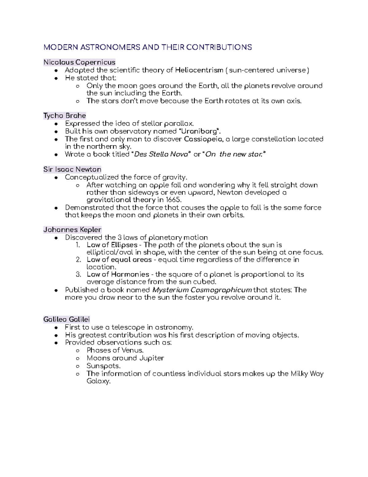 Modern Astronomers AND Their Contributions - MODERN ASTRONOMERS AND ...
