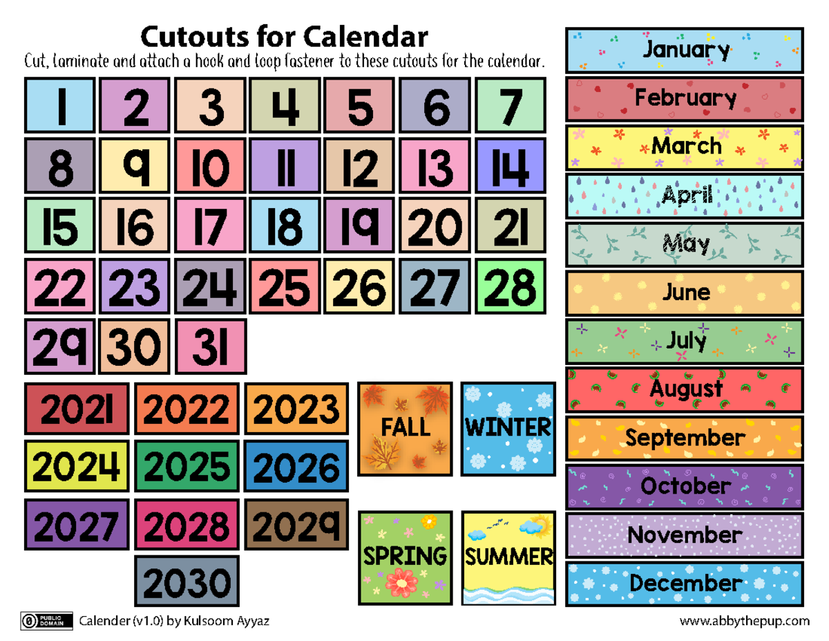 Calendar - Calender (v1) by Kulsoom Ayyaz abbythepup 1 2 3 4 5 6 7 8 9 ...