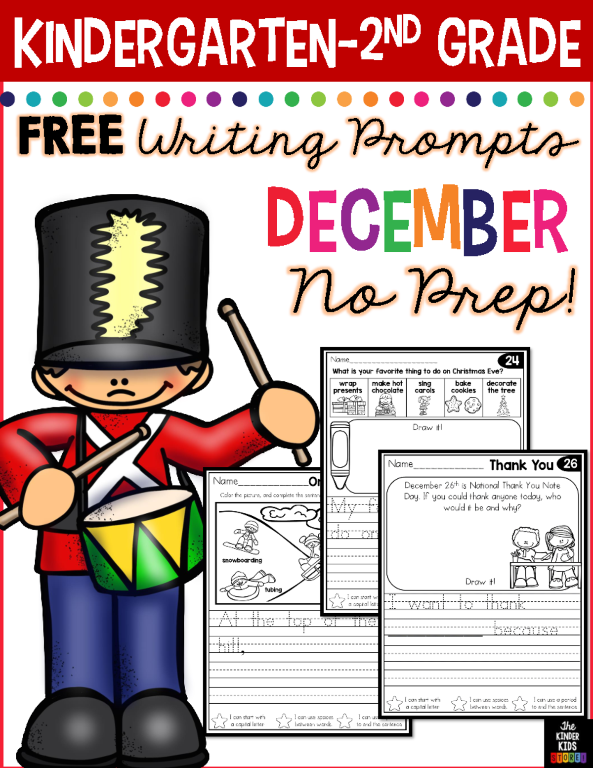 Freedecember Writing Promptsfor Kindergartento Second Grade-1 ...