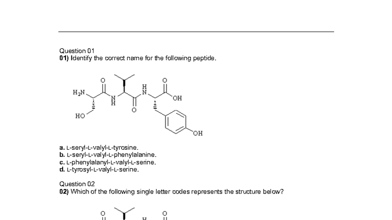 Protein Structure and Function: Quiz Questions (BIO101) - Studocu