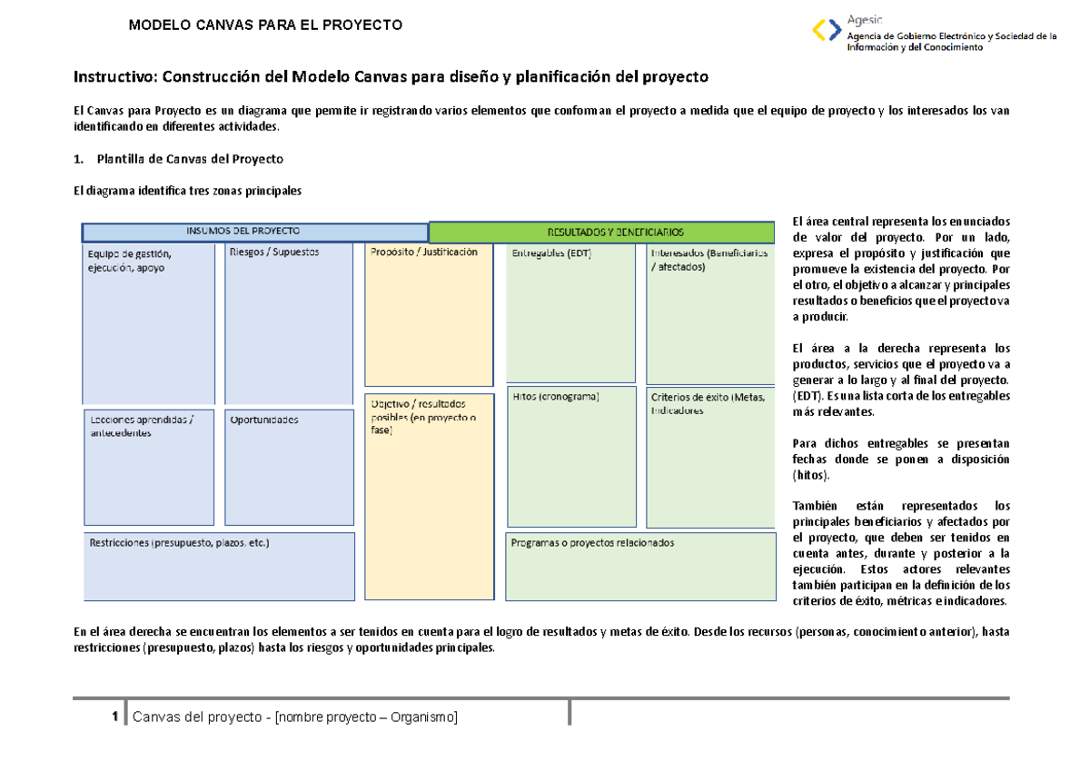 Guía Completa para Construcción del Canvas del Proyecto - Studocu