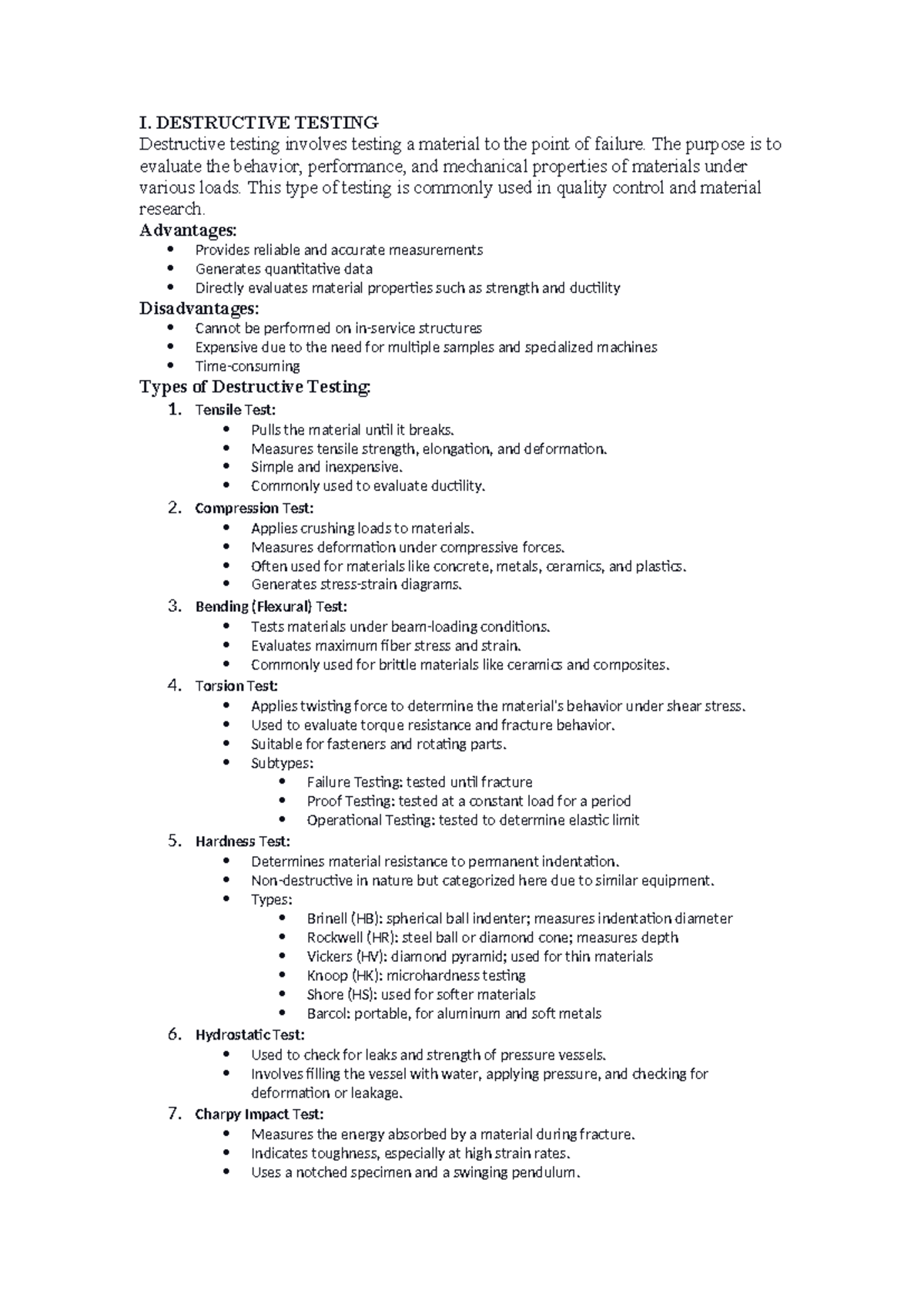 AMCR Topic 8: Overview of Destructive Testing Methods and Applications ...